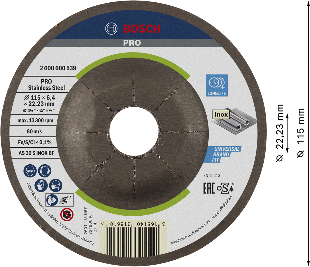 PRO Stainless Steel Bonded Grinding Disc - Bosch Professional